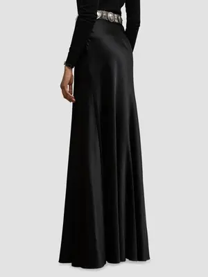 Ralph Lauren Masina Stretch Satin Maxi Skirt