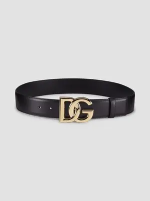 Dolce & Gabbana Dg Logo Leather Belt - Nero