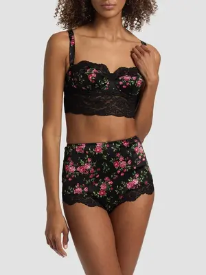 Dolce & Gabbana Rose Lace-trim Longline Balconette Bra