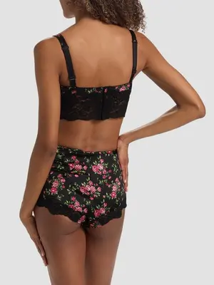 Dolce & Gabbana Rose Lace-trim Longline Balconette Bra