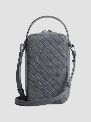 Bottega Veneta Getaway Intrecciato Suede Phone Pouch