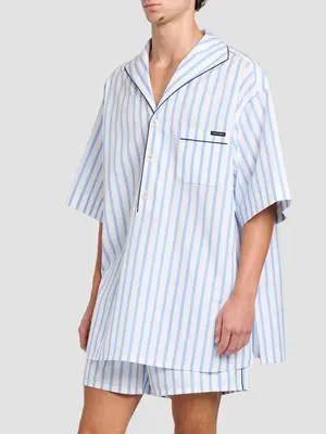 Dolce & Gabbana Striped Cotton-silk Pajama Shirt