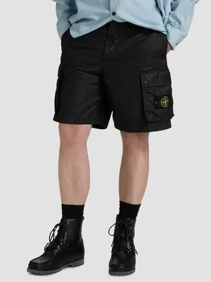 Stone Island Waxed Cotton Cargo Shorts