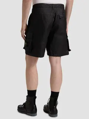 Stone Island Waxed Cotton Cargo Shorts