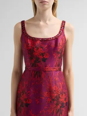 SACHIN BABI Lana Floral Print Satin Gown