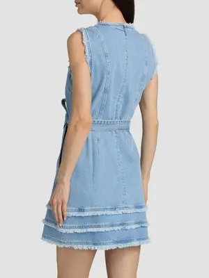 Cinq À Sept Mindie Belted Denim Minidress - Mist