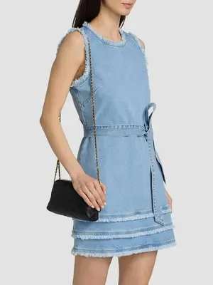 Cinq À Sept Mindie Belted Denim Minidress - Mist