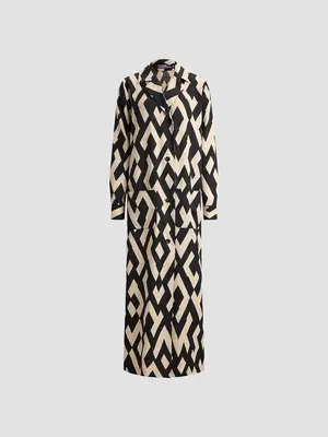 Ralph Lauren Nessa Deco-print Wool Coat