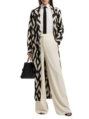 Ralph Lauren Nessa Deco-print Wool Coat