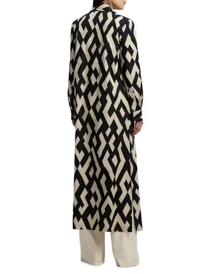 Ralph Lauren Nessa Deco-print Wool Coat