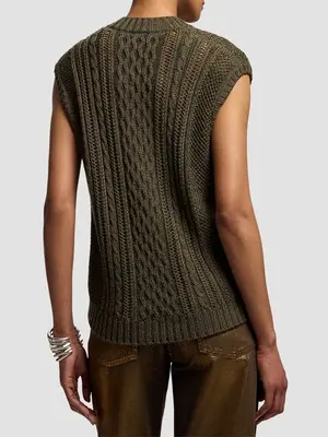 Ralph Lauren Cable-knit Silk-cashmere Sweater Vest