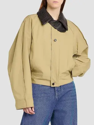 Bottega Veneta Intrecciato Collar Cotton Blouson Jacket