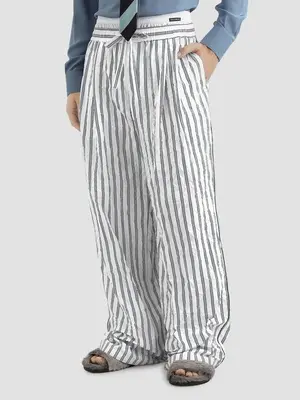 Dolce & Gabbana Striped Cotton-blend Drawstring Pants