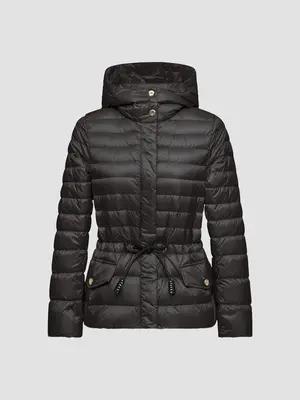 Moncler Raies Puffer Coat With Hood - Black