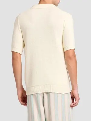 Dolce & Gabbana Lace-up Cotton-blend Short-sleeve Shirt