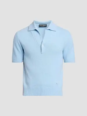 Dolce & Gabbana Knit Short-sleeve Polo Shirt - Azzurro