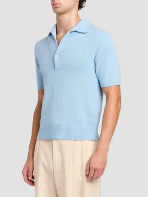 Dolce & Gabbana Knit Short-sleeve Polo Shirt - Azzurro