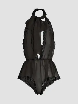 Dolce & Gabbana Stretch-silk Lace-trim Romper