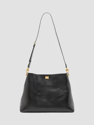 Dolce & Gabbana Tumbled Leather Shoulder Bag Nero