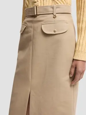 Moncler Skirt In Cotton With Belt