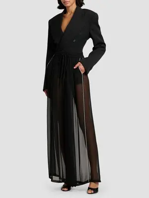 Dolce & Gabbana Sheer Silk Chiffon Palazzo Pants