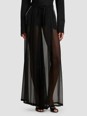 Dolce & Gabbana Sheer Silk Chiffon Palazzo Pants