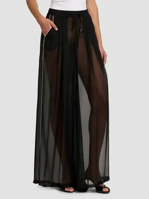 Dolce & Gabbana Sheer Silk Chiffon Palazzo Pants