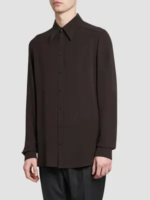 Dolce & Gabbana Point Collar Silk Shirt - Ebano