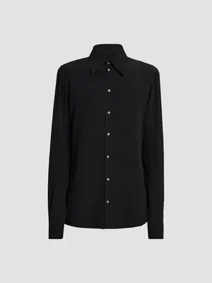 Dolce & Gabbana Point Collar Silk Shirt - Nero