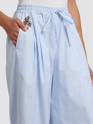 Dolce & Gabbana Crystal-embellished Cotton Drawstring Pants