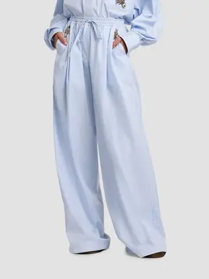 Dolce & Gabbana Crystal-embellished Cotton Drawstring Pants