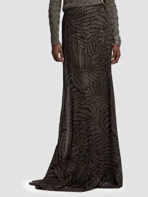 Ralph Lauren Masina Foiled Crinkle Chiffon Skirt