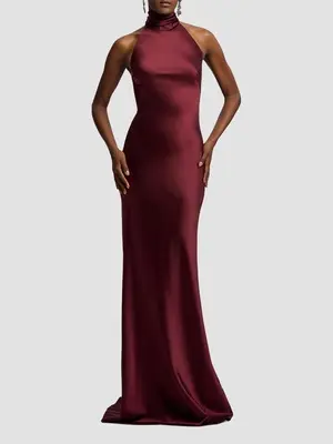 Ralph Lauren Chilton Satin Evening Dress - Red