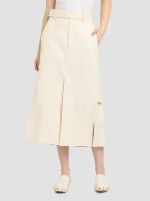 Bottega Veneta Workwear Cotton Twill Midi-skirt