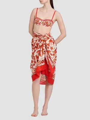 Dolce & Gabbana Printed Silk Twill Sarong - Orange Multi