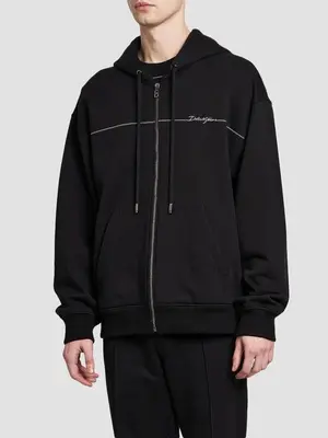 Dolce & Gabbana Logo Cotton Zip-front Hoodie