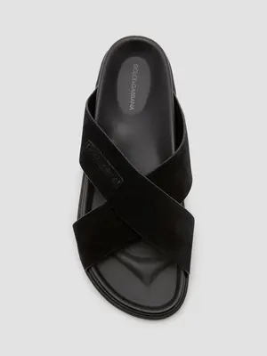 Dolce & Gabbana Suede Crisscross Sandals
