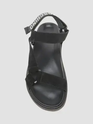 Moschino Logo Sporty Leather Sandals