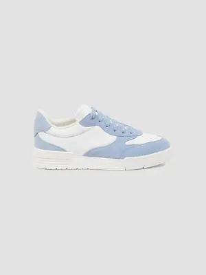 Moschino Streetball Colorblock Leather Sneakers - Light Blue
