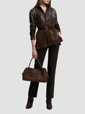 Ralph Lauren Landry Distressed Suede Shirt
