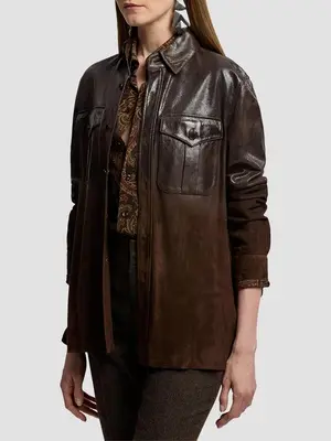 Ralph Lauren Landry Distressed Suede Shirt