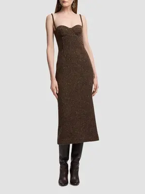 Ralph Lauren Jocey Wool-blend Donegal Tweed Day Dress