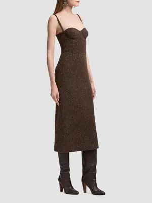 Ralph Lauren Jocey Wool-blend Donegal Tweed Day Dress