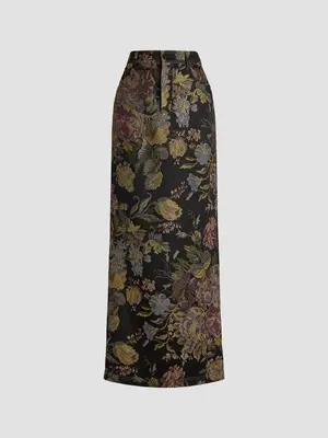 Ralph Lauren Fontaine Tapestry Jacquard Maxi Skirt - Brown