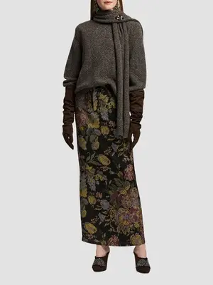 Ralph Lauren Fontaine Tapestry Jacquard Maxi Skirt