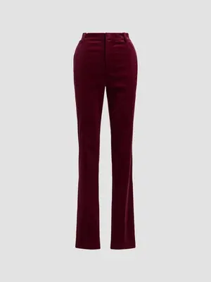 Ralph Lauren Macy Stretch Velvet Pants - Red