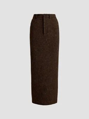 Ralph Lauren Fontaine Textured Tweed Pencil Skirt - Brown