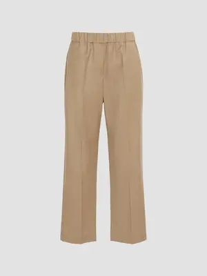 Max Mara Stretch Wool Flannel Trousers - Camel