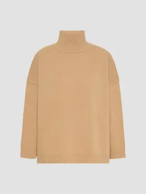 Max Mara Wool Knit Turtleneck Jumper Camel