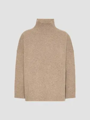 Max Mara Wool Knit Turtleneck Jumper Hazelnut Brown
